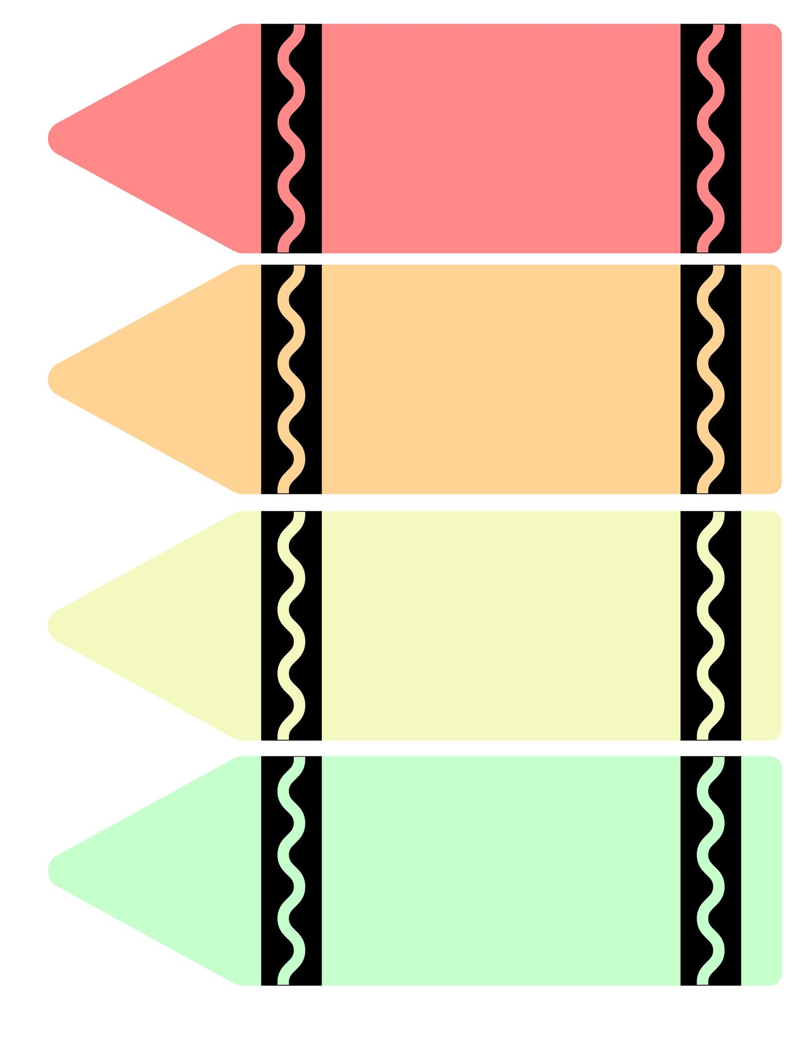 Crayon Name Tags - Printable Labels - 7 Colors- Classroom Bulletin ...