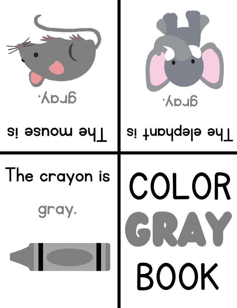 11 Printable Mini Colors Print and Fold Books Early Learning Sight ...