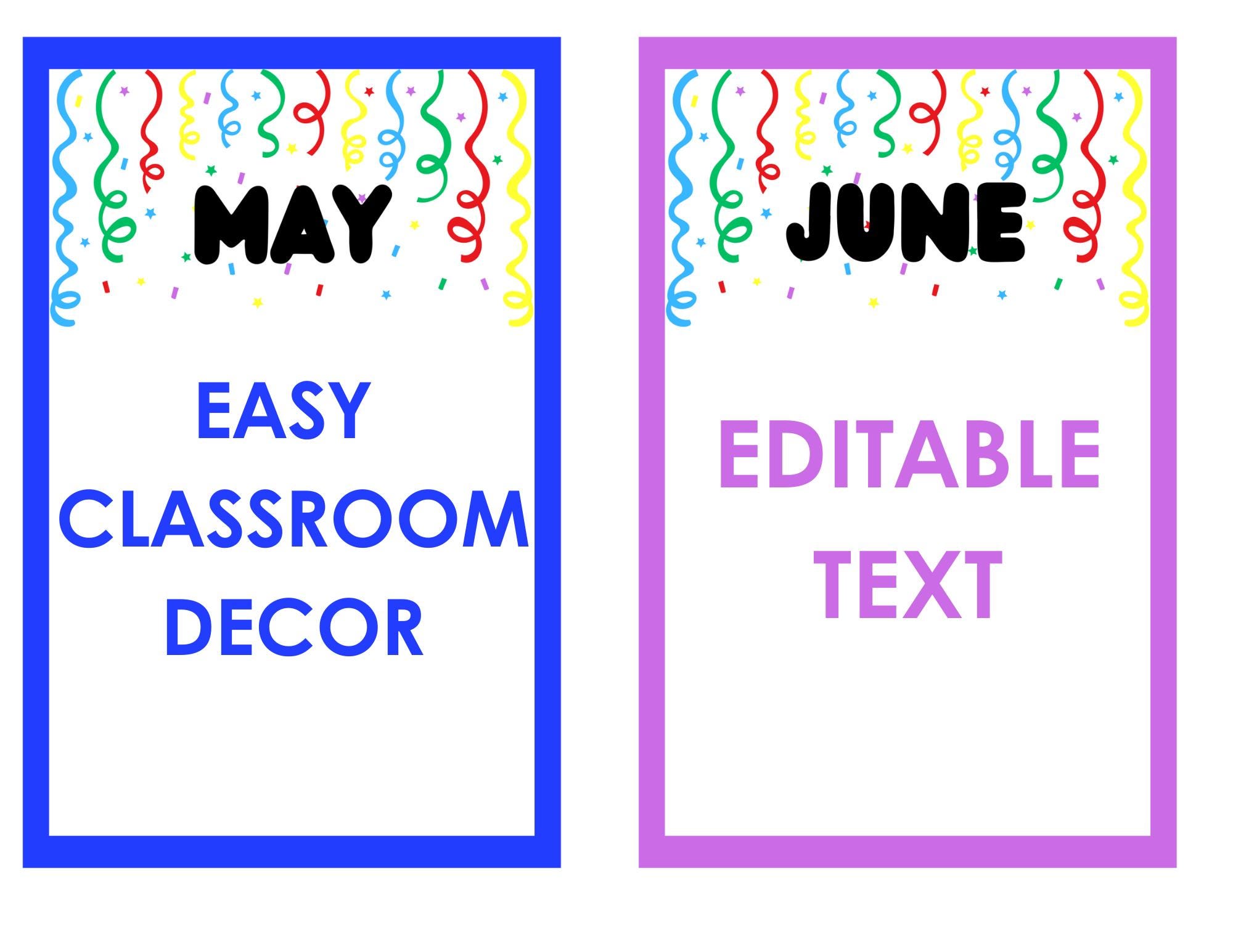 Editable Classroom Birthday Board Printable Colorful Student Birthday ...
