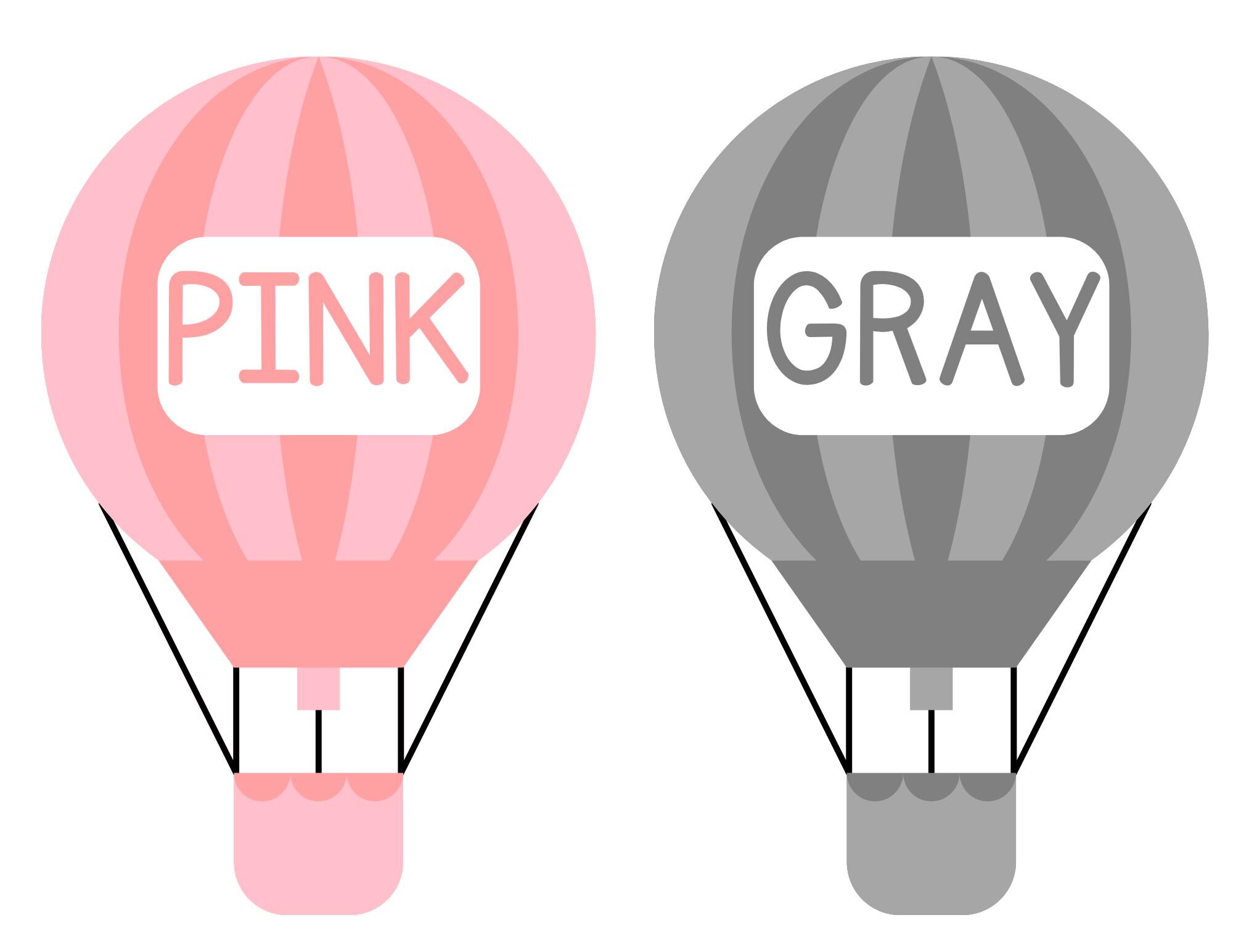 Printable Hot Air Balloon Theme Colors Early Learning Learning Colors ...