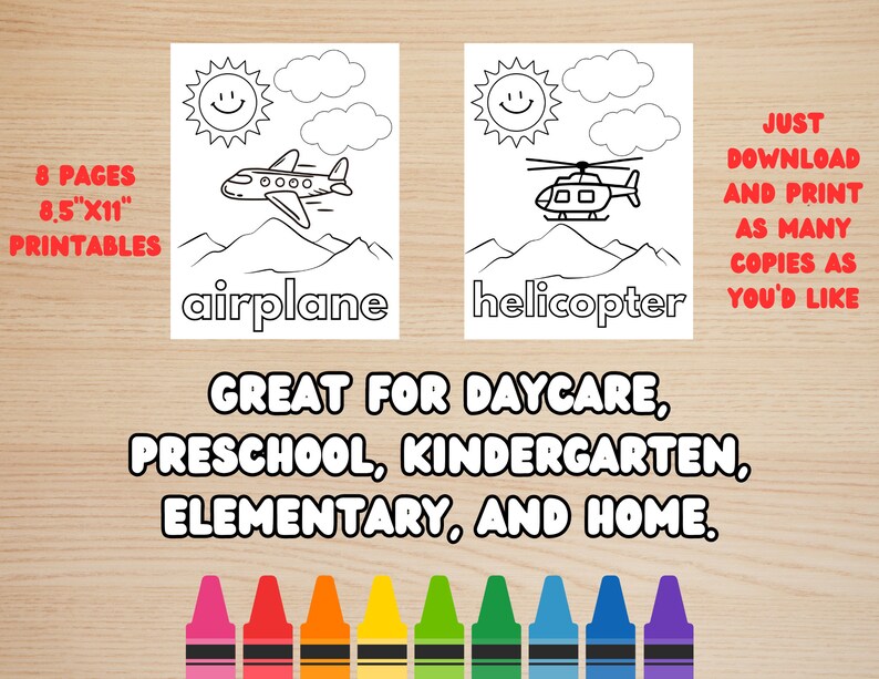 Printable Transportation Theme Coloring Pages for Toddlers and Kids ...