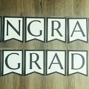 Printable Graduation Banner | Congrats Grad Banner PDF | Black and ...