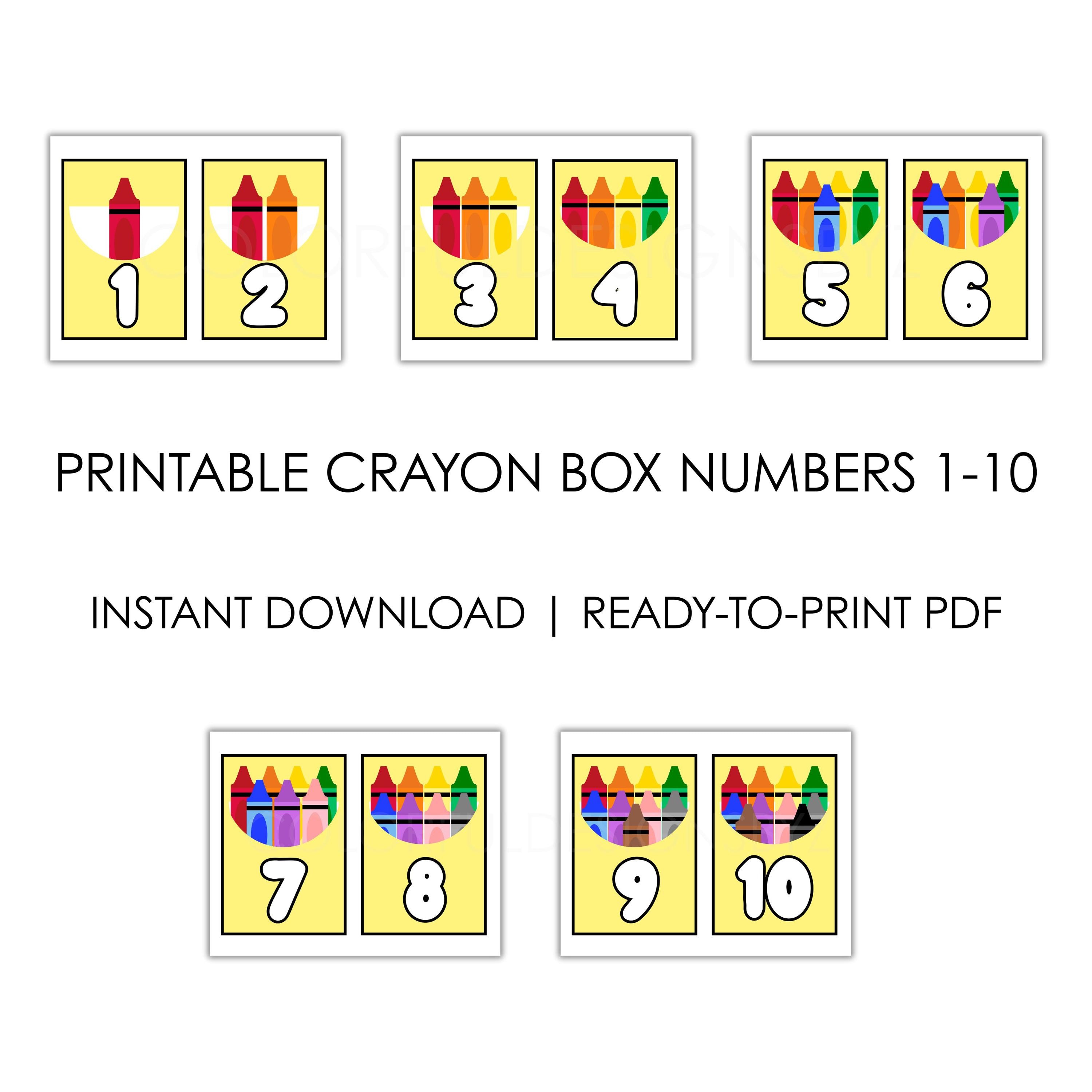 Crayon Numbers 1-10 Printable | Preschool Display | Early Learning ...