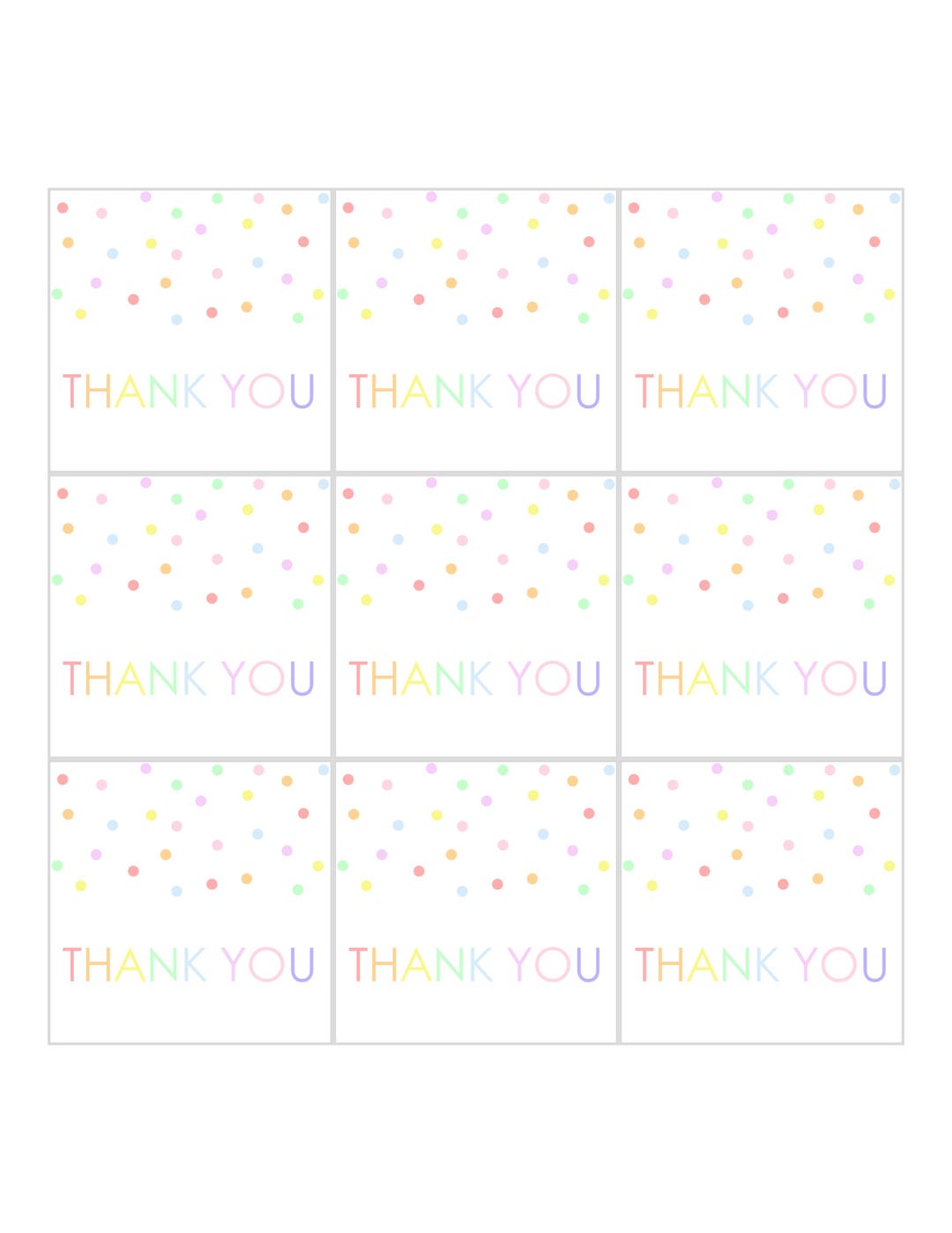 Editable & Ready-to-print Thank You Tags, Pastel and Black Text, DIY ...