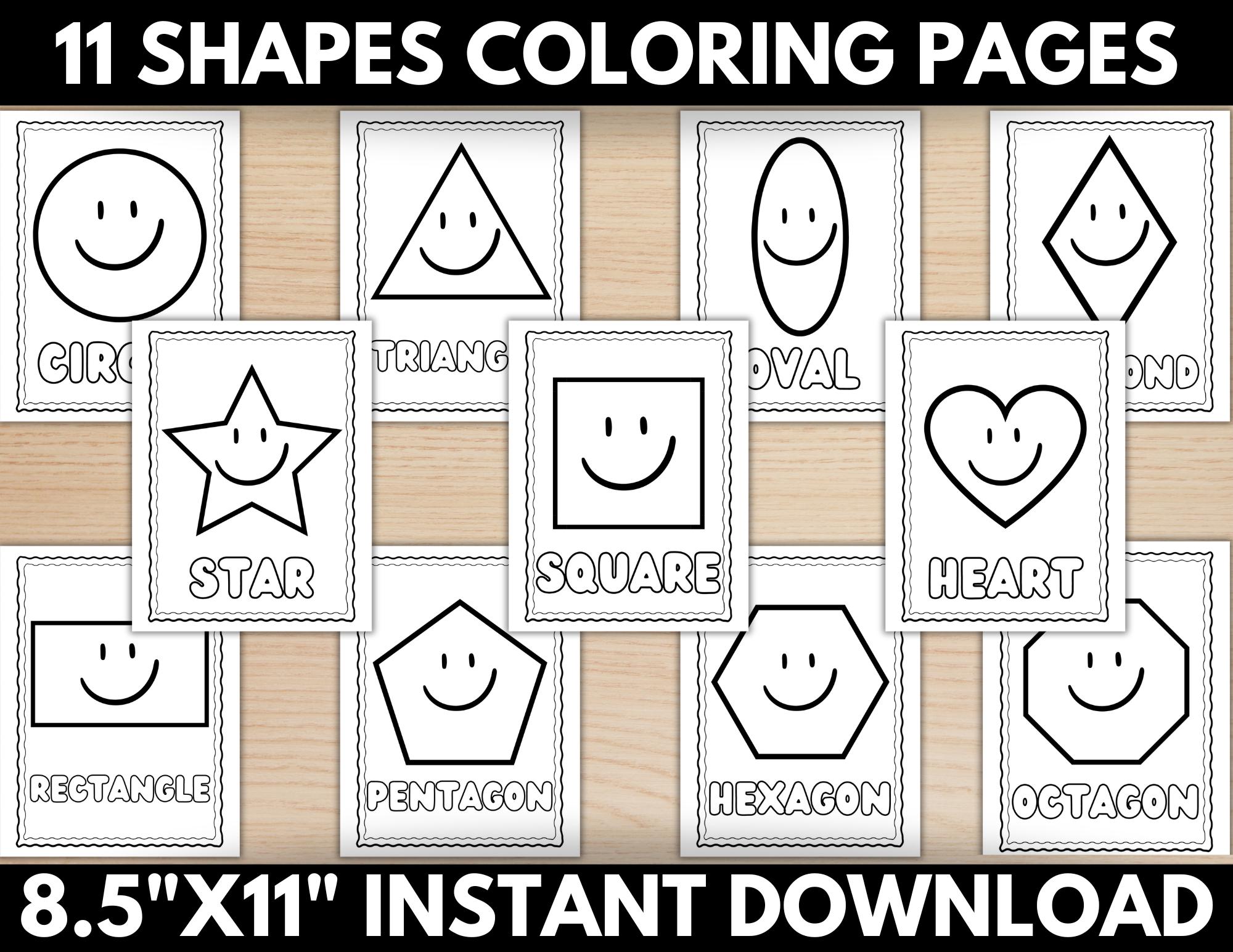 Printable Happy Shapes Coloring Pages Fun and Educational Coloring ...