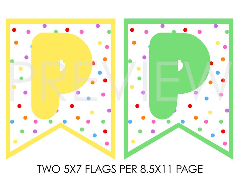 Happy Birthday Banner Printable - Polka Dot Rainbow Party Decoration ...