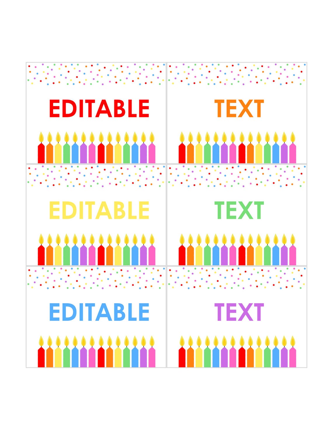 Editable Birthday Labels Printable | Colorful Party Labels Template ...