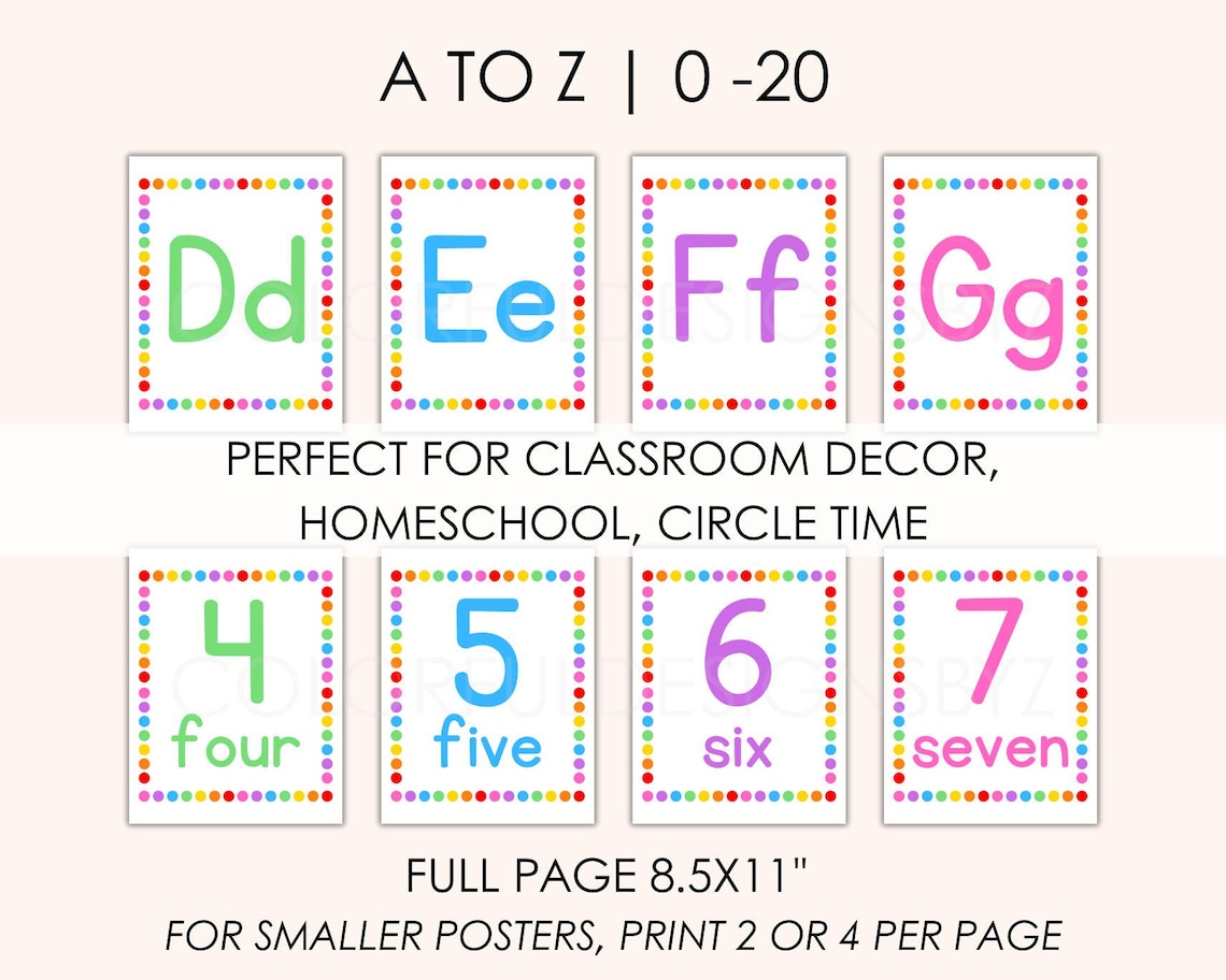 Rainbow Alphabet Cards Classroom Decor | A to Z | Homeschool Poster ...