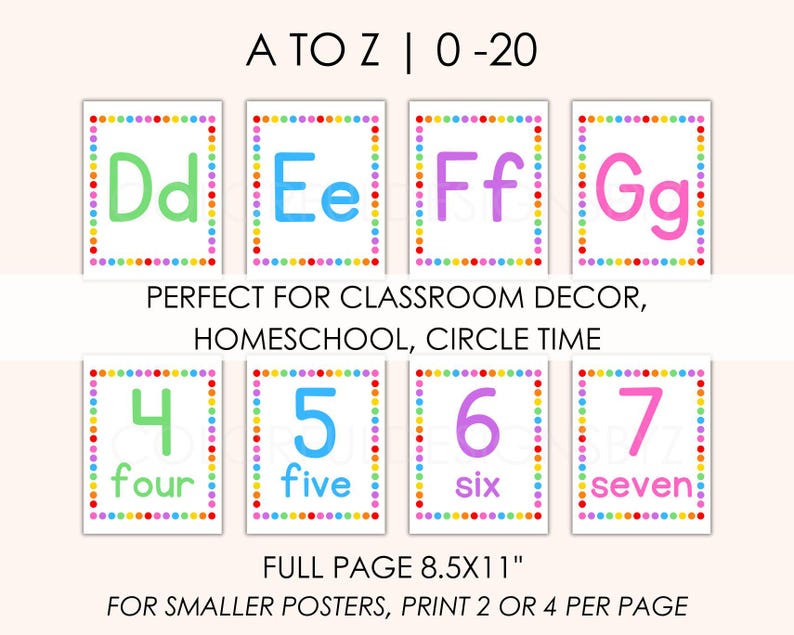 Rainbow Alphabet Cards Classroom Decor | A to Z | Homeschool Poster ...