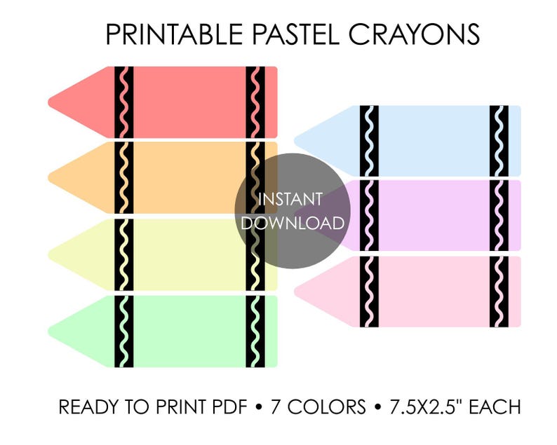 Crayon Name Tags - Printable Labels - 7 Colors- Classroom Bulletin ...
