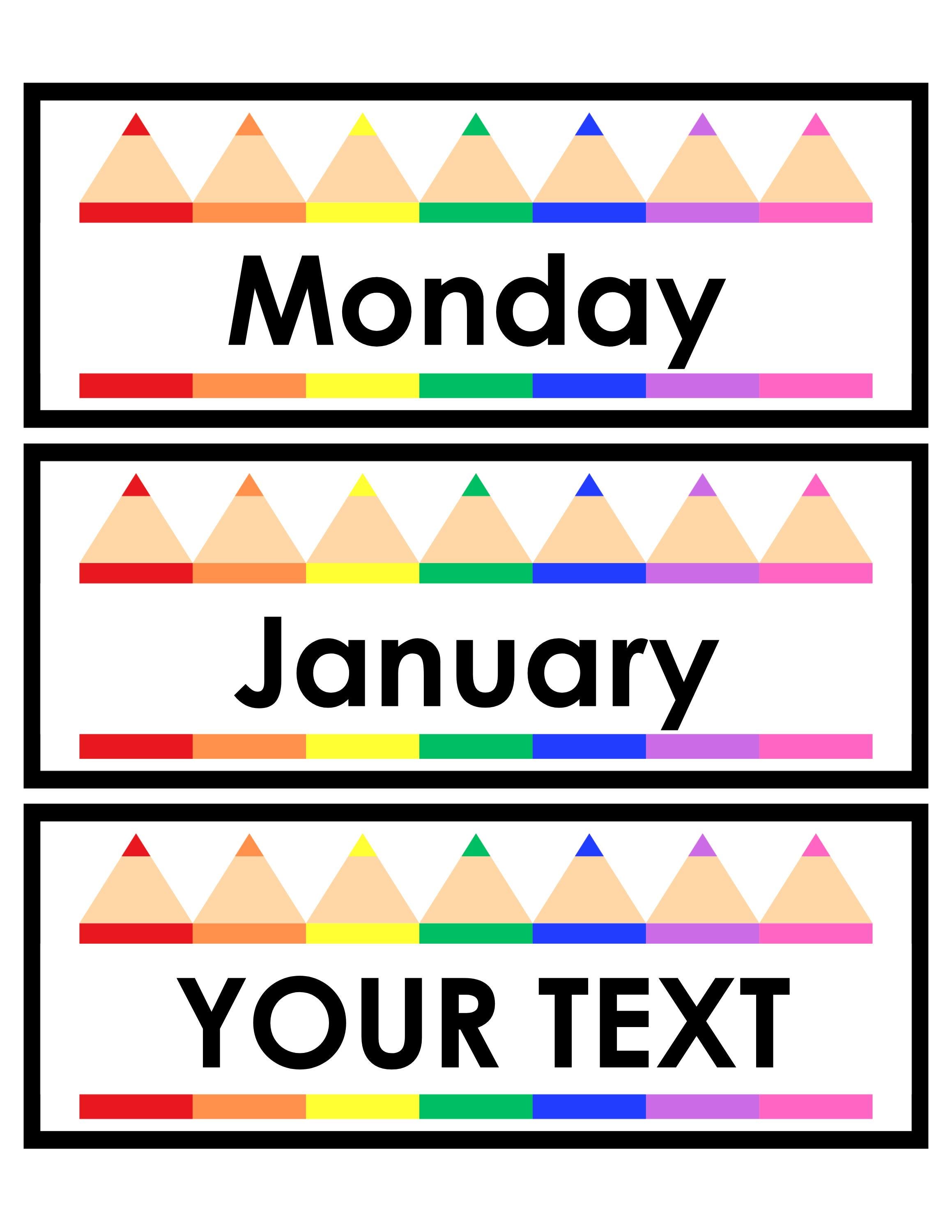 Editable Colored Pencil Classroom Labels | Printable Teacher ...