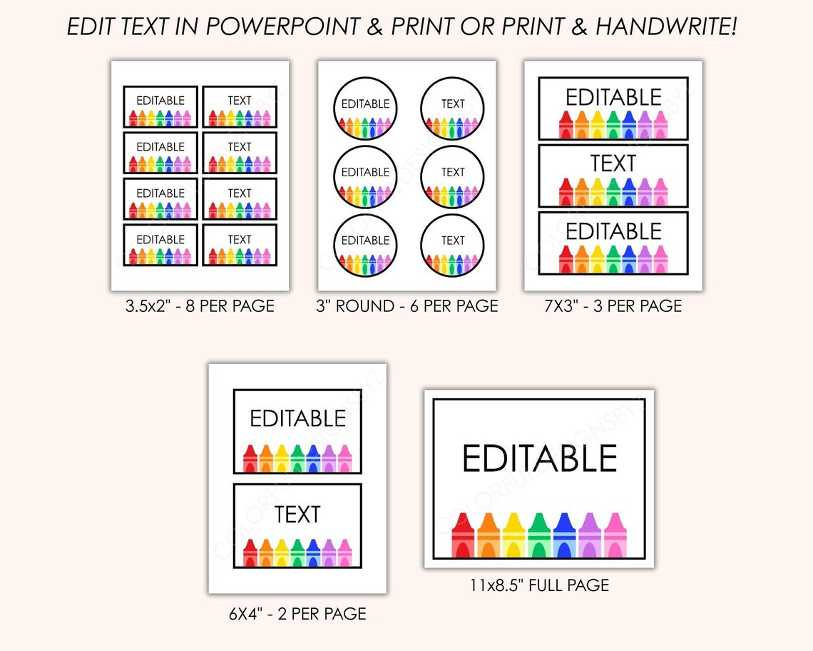 Editable Rainbow Crayon Name Labels – Crayon Classroom Labels + Signs ...