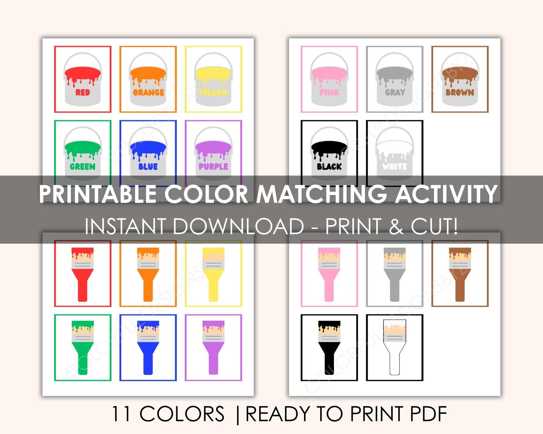 Color Matching Activity | Printable Color Flashcards | Preschool ...
