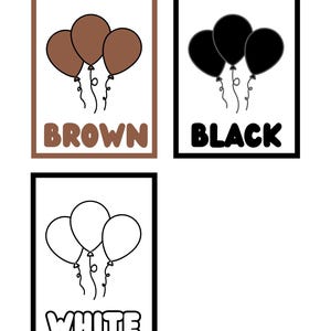 Printable Balloon Colors Flashcards for Toddlers and Preschoolers Early ...