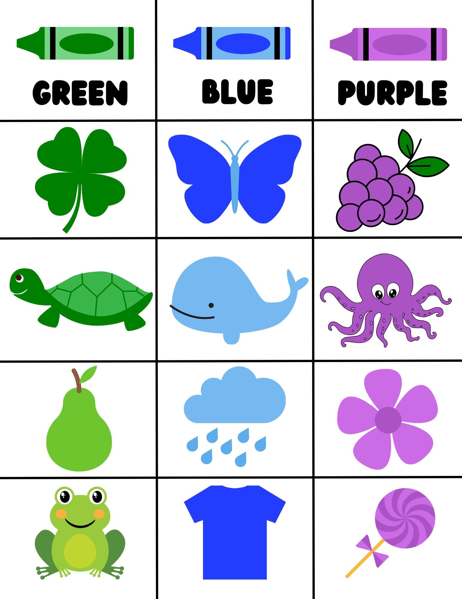 Printable Color Sorting Activity Cards for Kids Color Recognition Fun ...