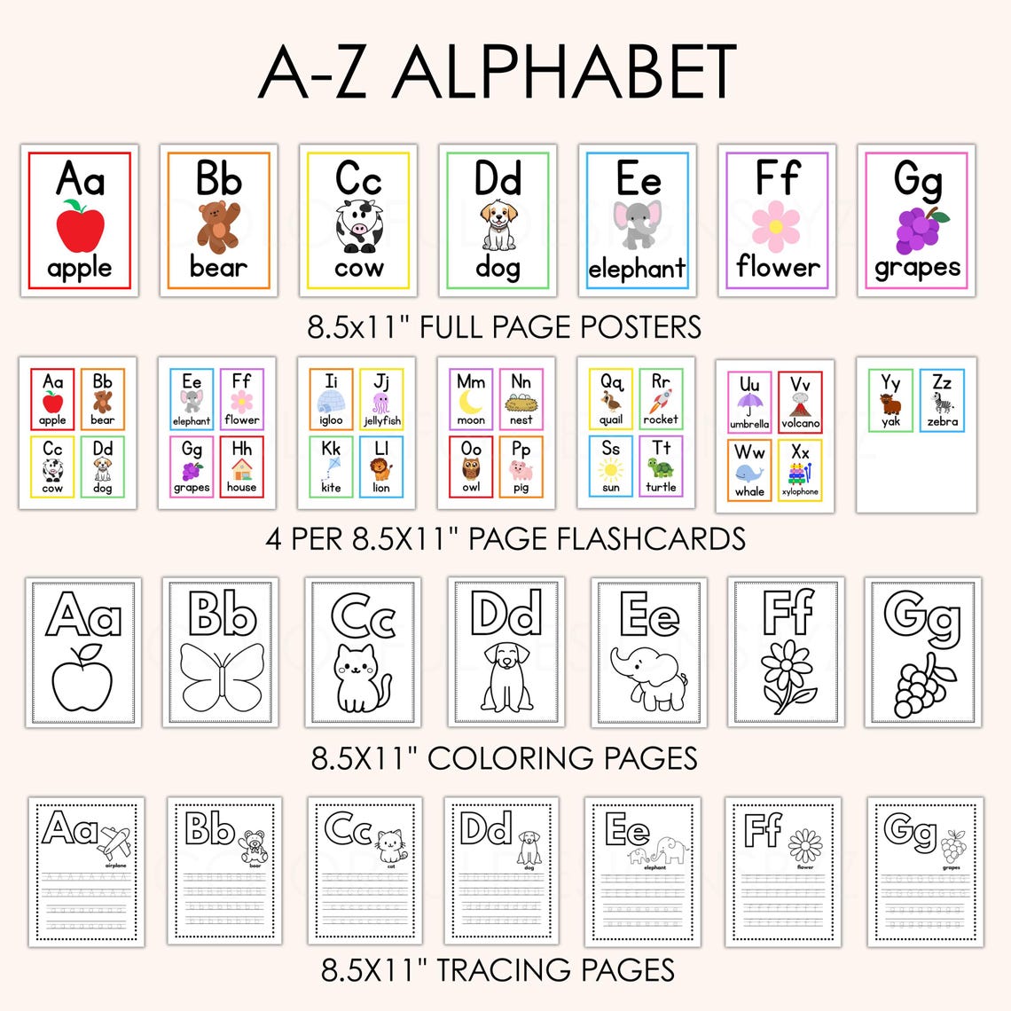 Rainbow Classroom Bundle | Printable Alphabet Posters, Numbers, Shapes ...