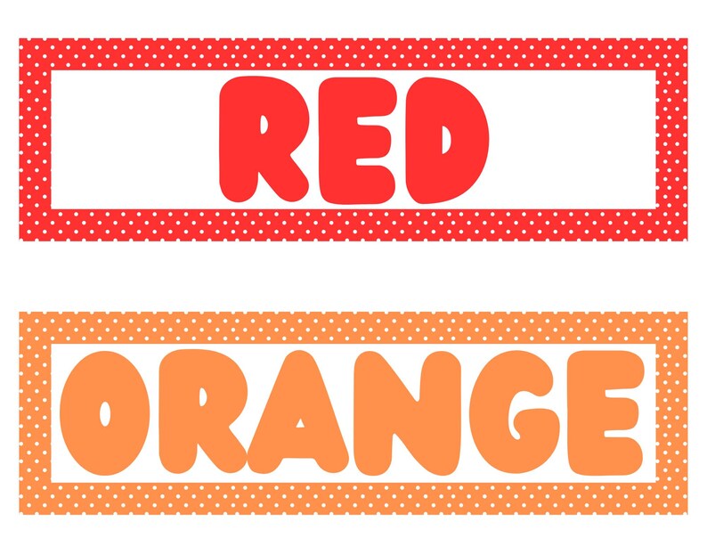 Printable Polka Dot Color Words Cards | Early Learning | Learning ...