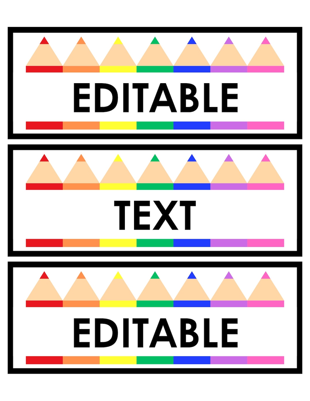 Editable Colored Pencil Classroom Labels | Printable Teacher ...