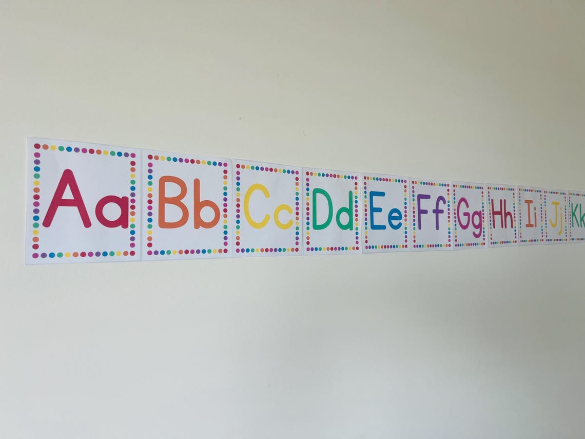 Rainbow Alphabet Cards Classroom Decor | A to Z | Homeschool Poster ...