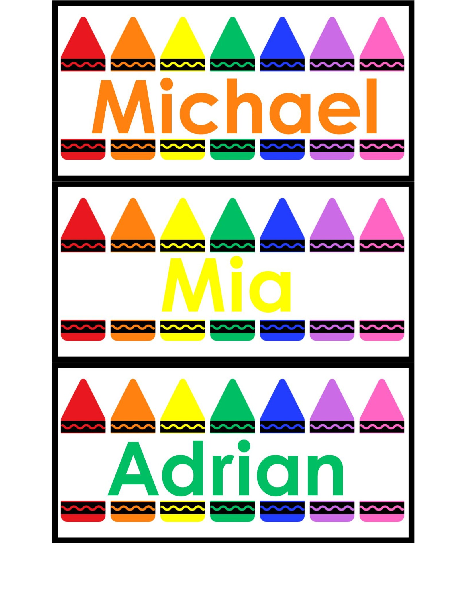 Editable Crayon Name Tags - Printable Classroom Desk Plates, Cubby Tags ...