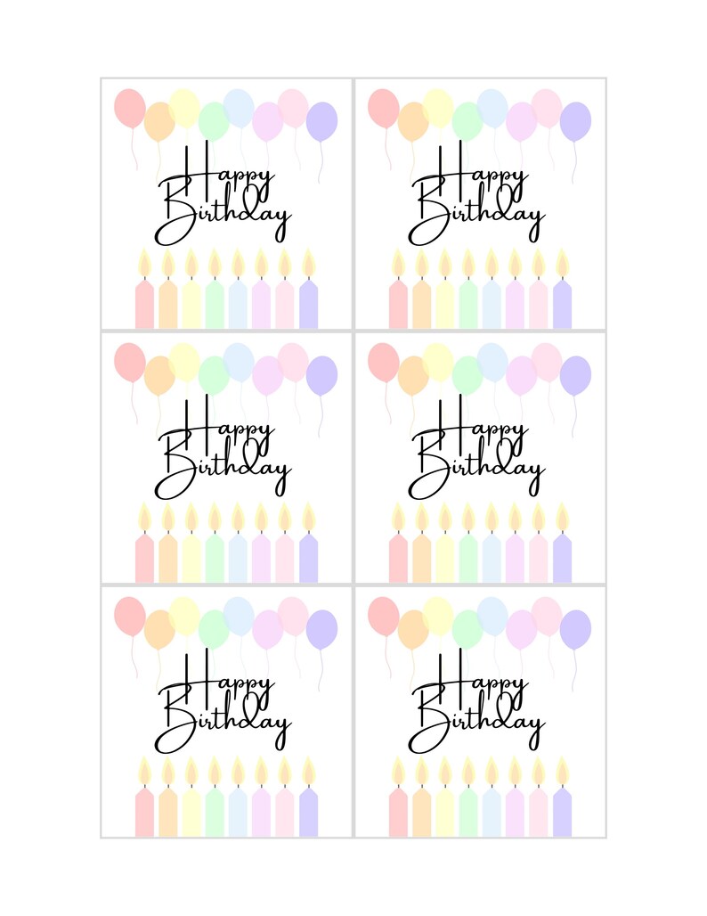 Happy Birthday Printable Gift Tags , PDF Instant Download - Etsy