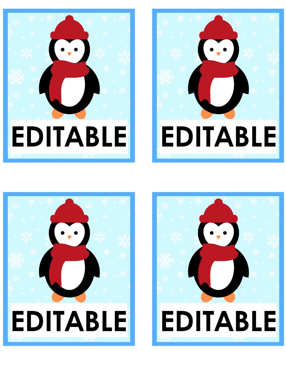 Winter Name Tags | Snowman & Penguin Designs | Printable Classroom ...