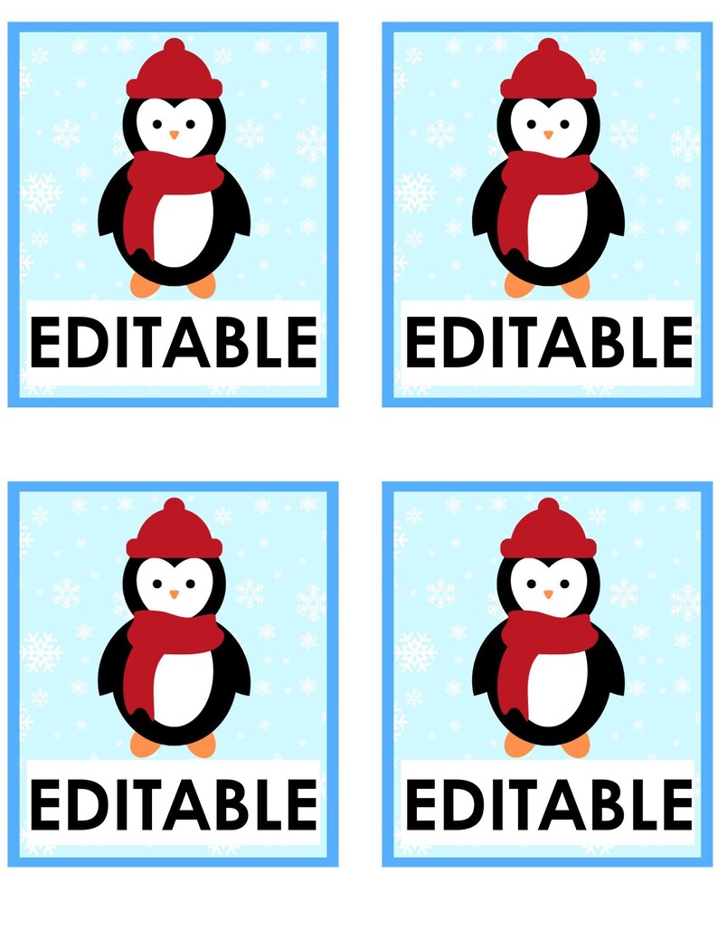 Winter Name Tags | Snowman & Penguin Designs | Printable Classroom ...