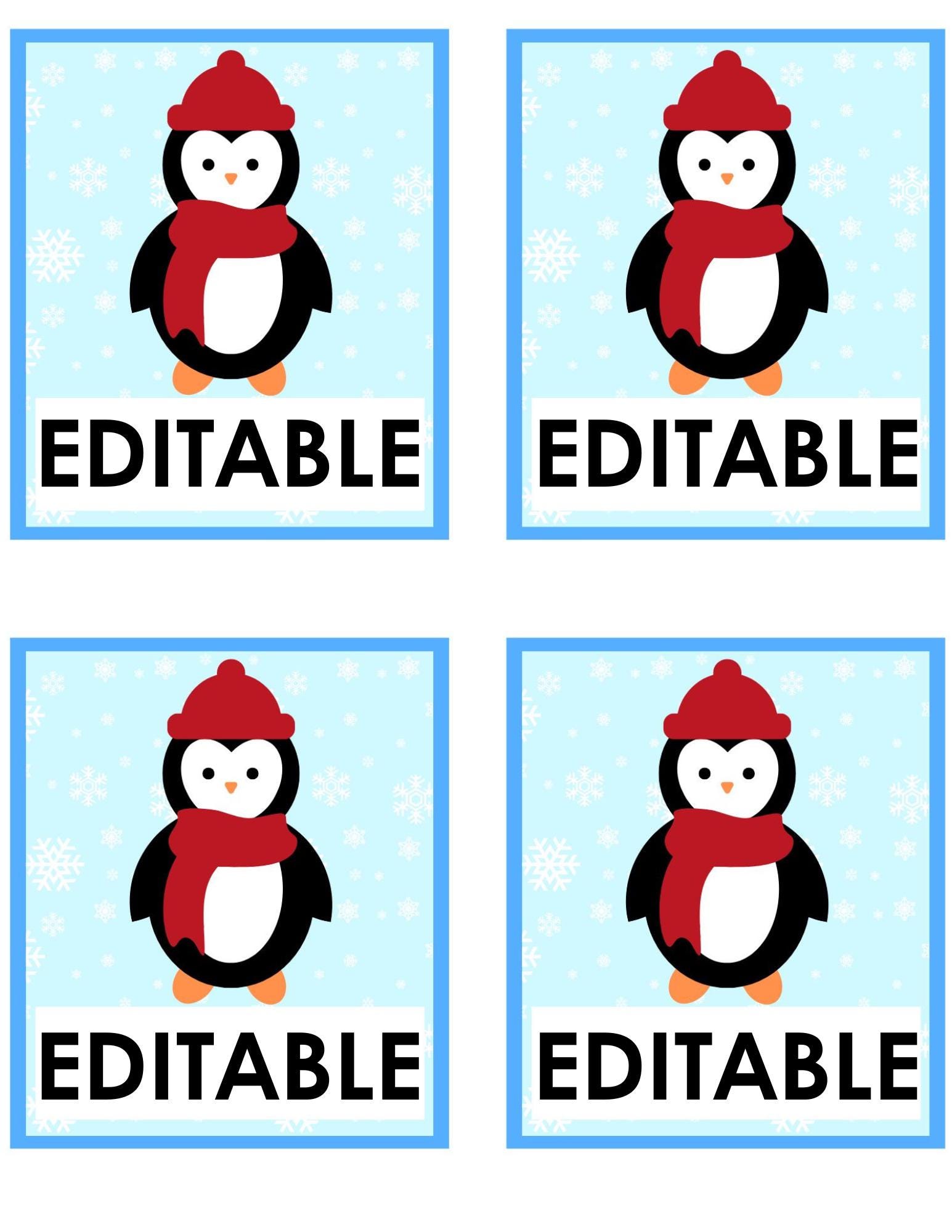 Winter Name Tags | Snowman & Penguin Designs | Printable Classroom ...
