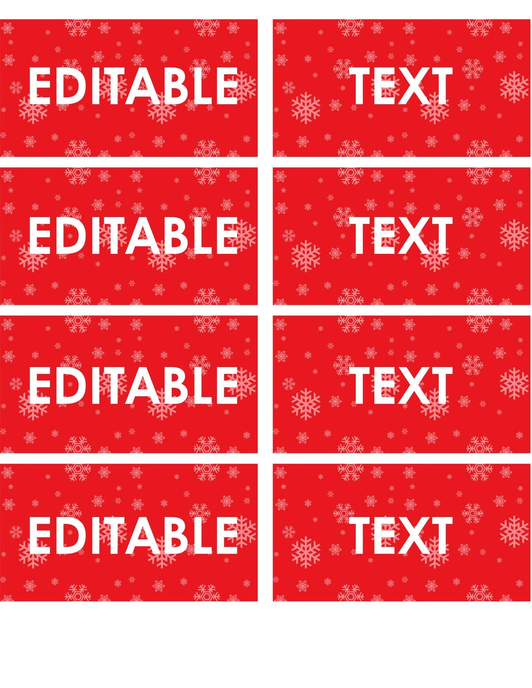 Editable Holiday Gift Tags & Labels | Red and Green Christmas Snowflake ...