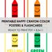 Crayon Color Posters & Flashcards | Printable Preschool Classroom Decor ...