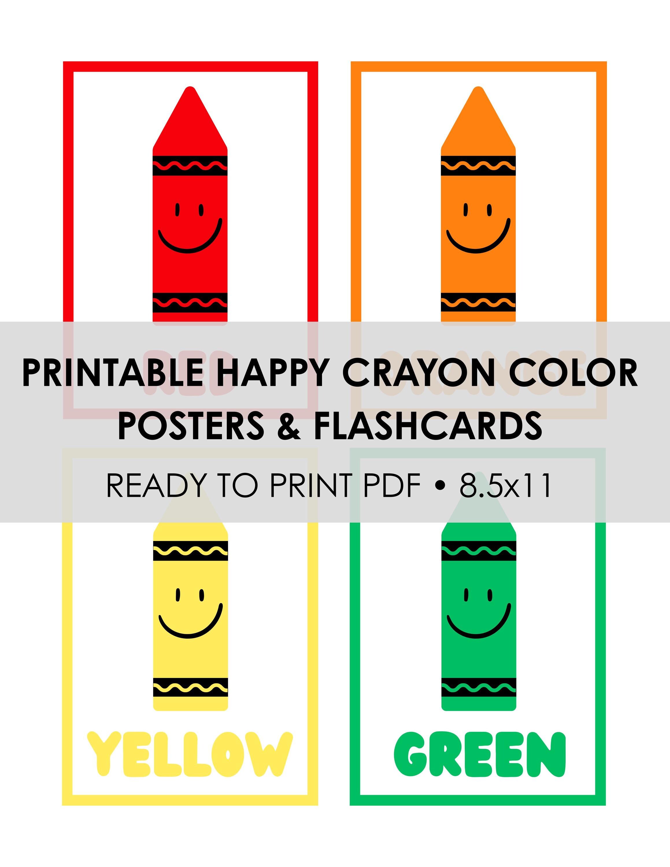 Crayon Color Posters & Flashcards | Printable Preschool Classroom Decor ...