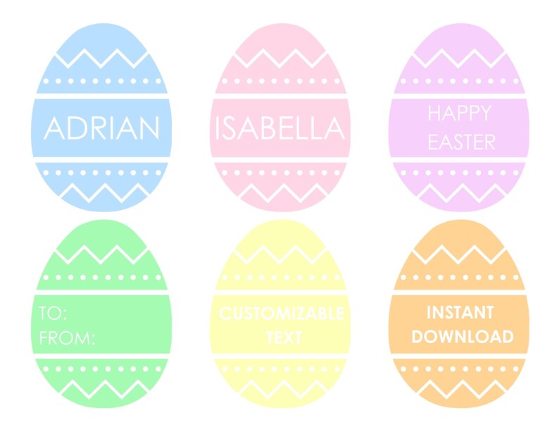 Editable Easter Egg Labels & Name Tags | DIY Pastel Spring/easter Decor ...