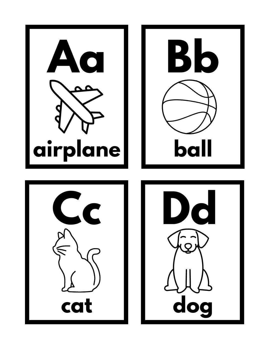 Printable ABC Flashcards A to Z Flashcards for Young Children to Learn ...