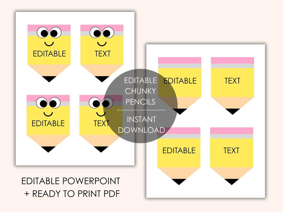 Cute Pencil Labels Printable | Editable Name Tags for Classroom | 3x4 ...