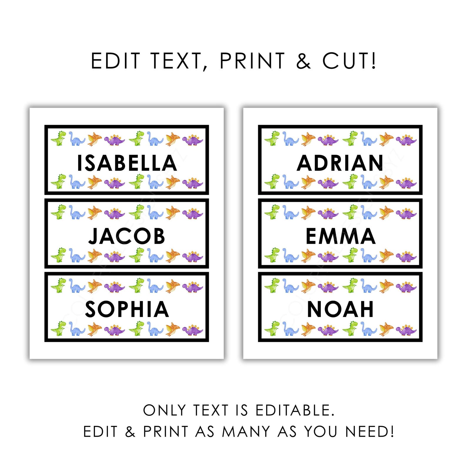 Editable Classroom Labels Printable | Dinosaur Theme | 3 Sizes - Etsy ...