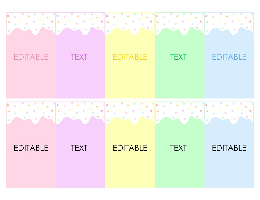 Editable Pastel Drip Tags - Printable Gift Tags - DIY Favor Tags ...