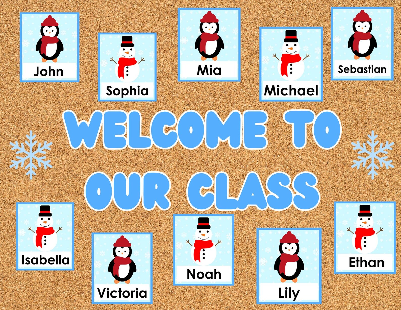 Winter Name Tags | Snowman & Penguin Designs | Printable Classroom ...
