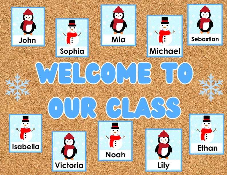 Winter Name Tags | Snowman & Penguin Designs | Printable Classroom ...