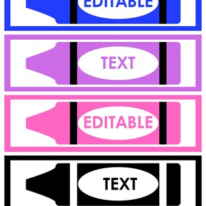 Editable Crayon Name Tags Printable Classroom & Homeschool Labels 8 ...