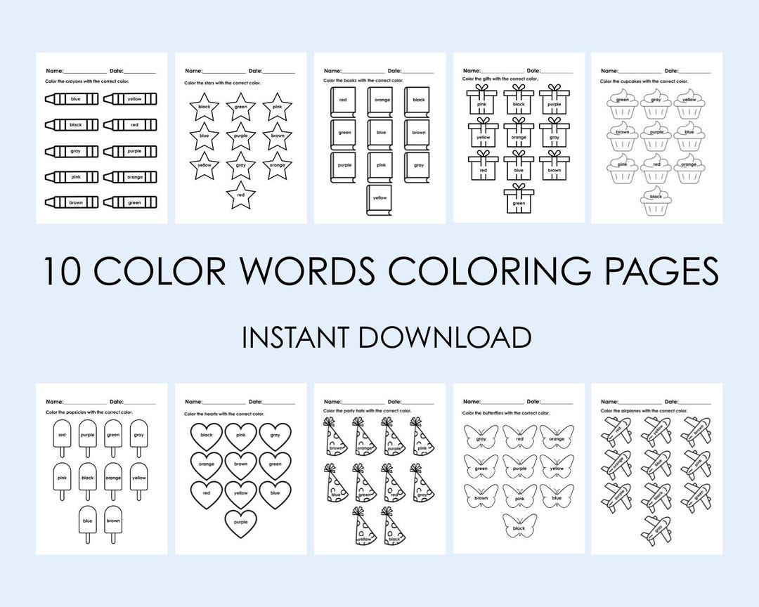 Color Recognition Worksheets | Printable Coloring Activity | Learn ...