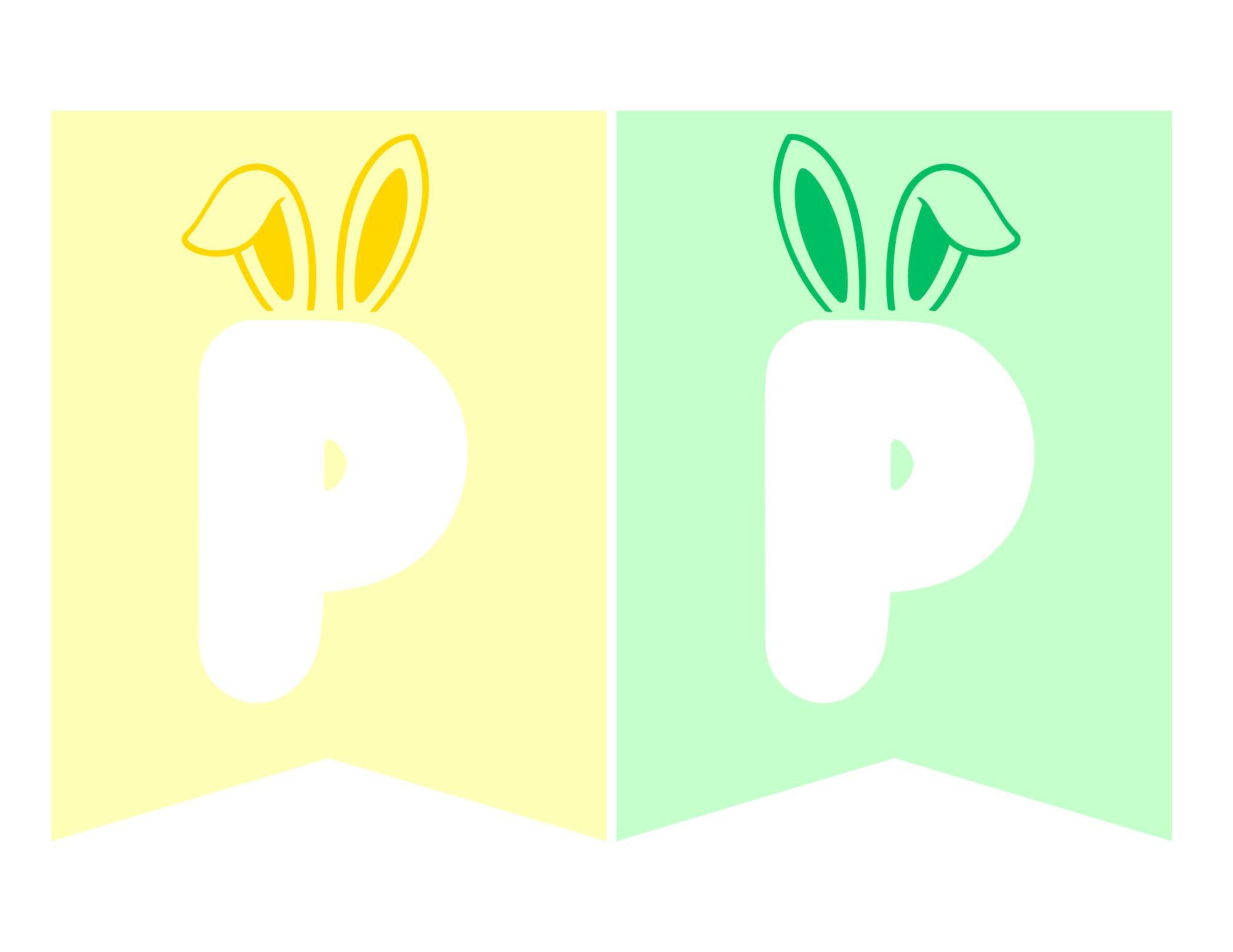 Pastel Easter Banner - Bunny Ears Letter Banner - Easter Party ...