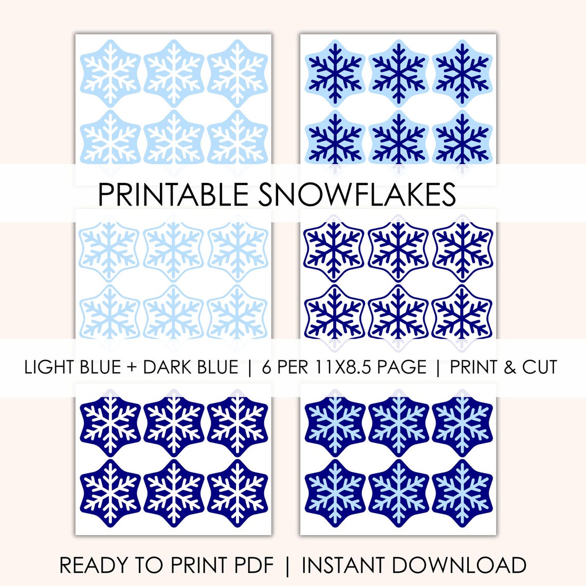 Printable Snowflakes - Winter Decor & Crafts - Ready-to-print PDF ...