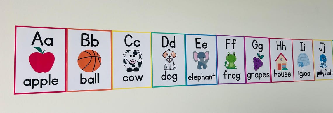 Alphabet Flashcards - Printable PDF & Fully Editable Canva Template - Etsy