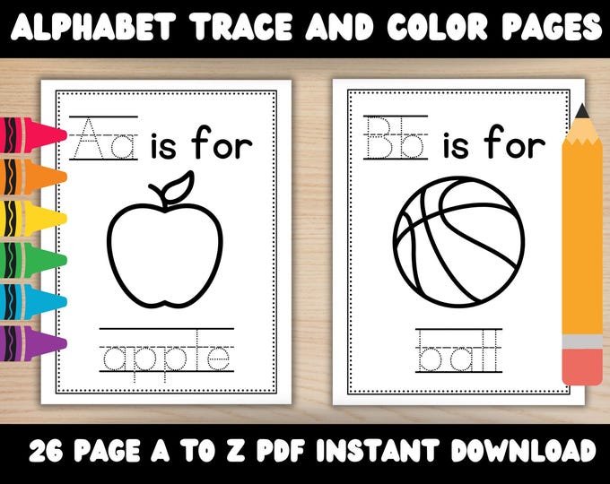 A to Z-26 Alphabet Worksheets, PDF - Etsy Canada