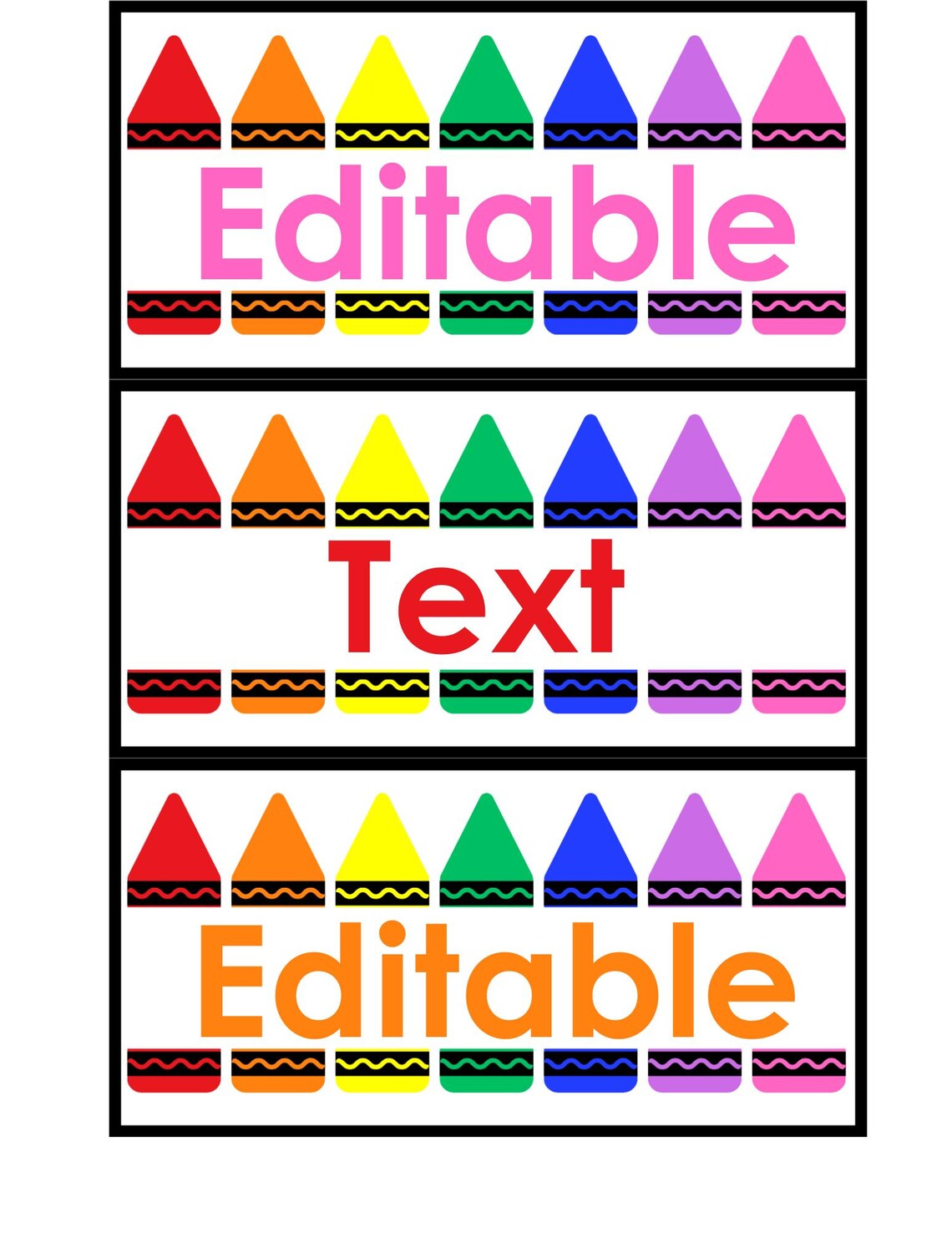 Editable Crayon Name Tags - Printable Classroom Desk Plates, Cubby Tags ...