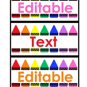 Editable Crayon Name Tags - Printable Classroom Desk Plates, Cubby Tags ...