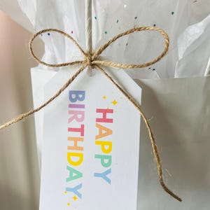 Rainbow Pastel Gift Tags Printable – Congrats Thank You Happy Birthday ...