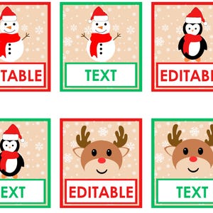 Editable Christmas Labels | Printable Holiday Name Tags | Snowman ...