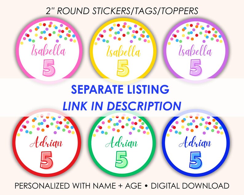 Editable Confetti Printable Tags & Labels | Birthday Party Favor Tags ...