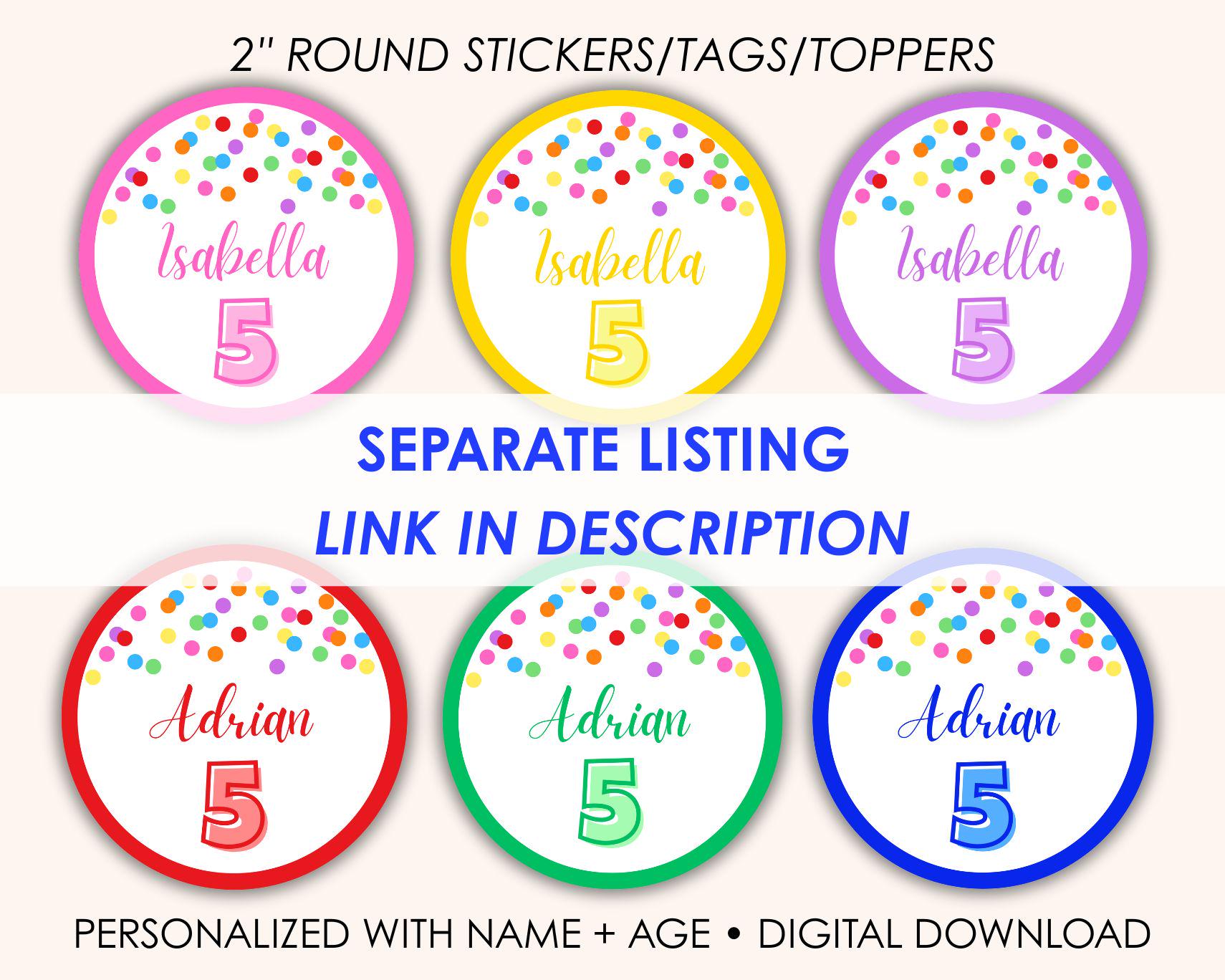 Editable Confetti Printable Tags & Labels | Birthday Party Favor Tags ...